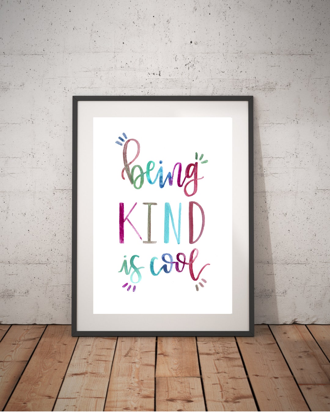 Being Kind is Cool Print 3 Color Variations - Etsy