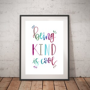 Being Kind is Cool Print 3 Color Variations - Etsy
