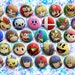 Super Smash Bros Pin-back Button Badges | Mario Sonic Donkey Kong Kirby ...
