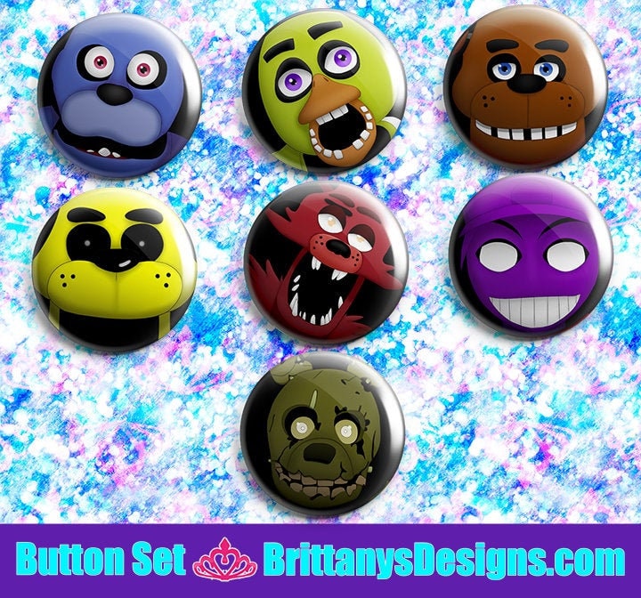 Five Nights at Freddys Pin-back Button Badges Bonnie Chicka - Etsy