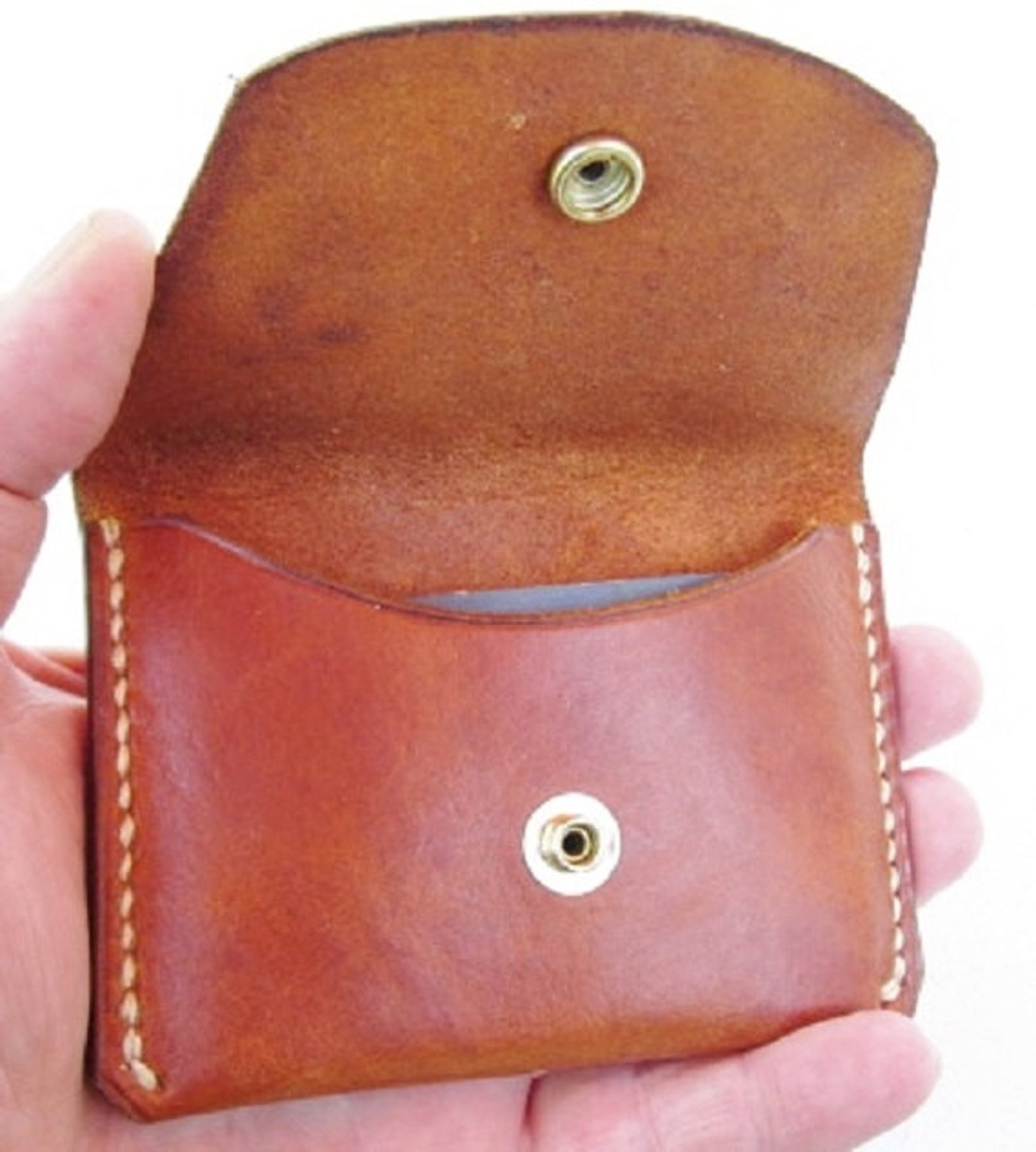 Credit Card Snap Leather Wallet/handcrafted /handstitched /made in USA ...