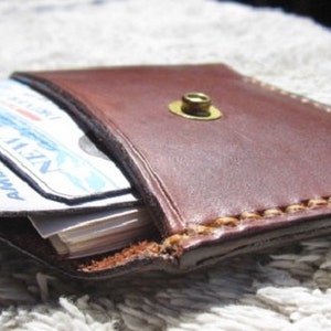 Snap Leather Wallet Men Wallet Custom Leather Card Holder | Etsy