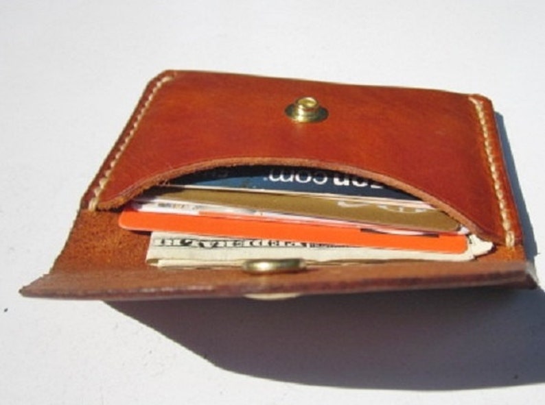 Credit Card Snap Leather Wallet/handcrafted /handstitched /made in USA ...