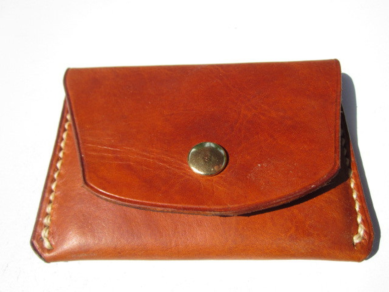 Credit Card Snap Leather Wallet/handcrafted /handstitched /made in USA ...