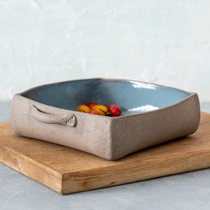 Large Square Ceramic Bake Dish Casserole With Handles - Etsy