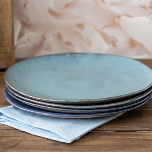 2 Dark Blue Ceramic Handmade Plates Available in Different Colors - Etsy