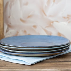 2 Dark Blue Ceramic Handmade Plates Available in Different Colors - Etsy
