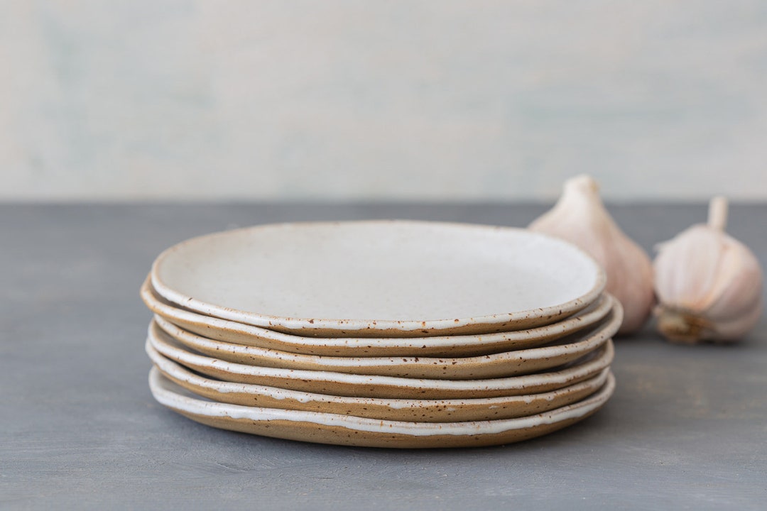 Dessert Plates SET of 6 SIX Rustic Ceramic Plates Dinnerware - Etsy