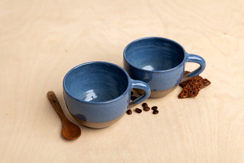 Set of TWO Green Large Mugs Wheel-thrown Ceramic Coffee Mugs - Etsy