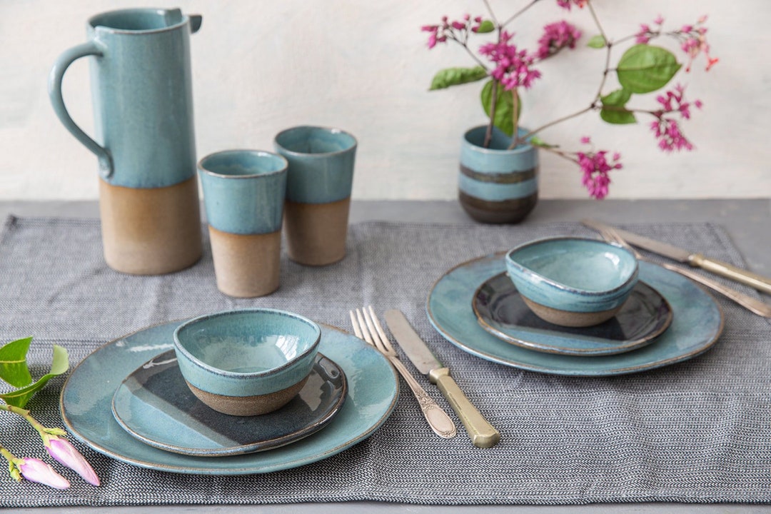 Set of Two Dinnerware Set of Main Course Plates Dinner - Etsy