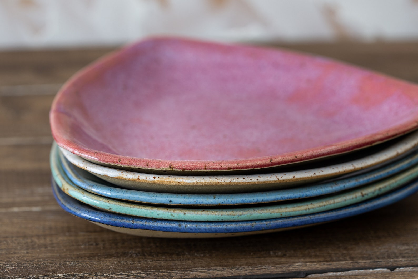 2 Ceramic Triangular Salad Plate First Course Plate SET of 2 - Etsy