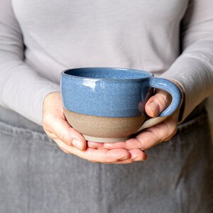 Set of TWO Green Large Mugs, Wheel-thrown Ceramic Coffee Mugs, Pottery ...