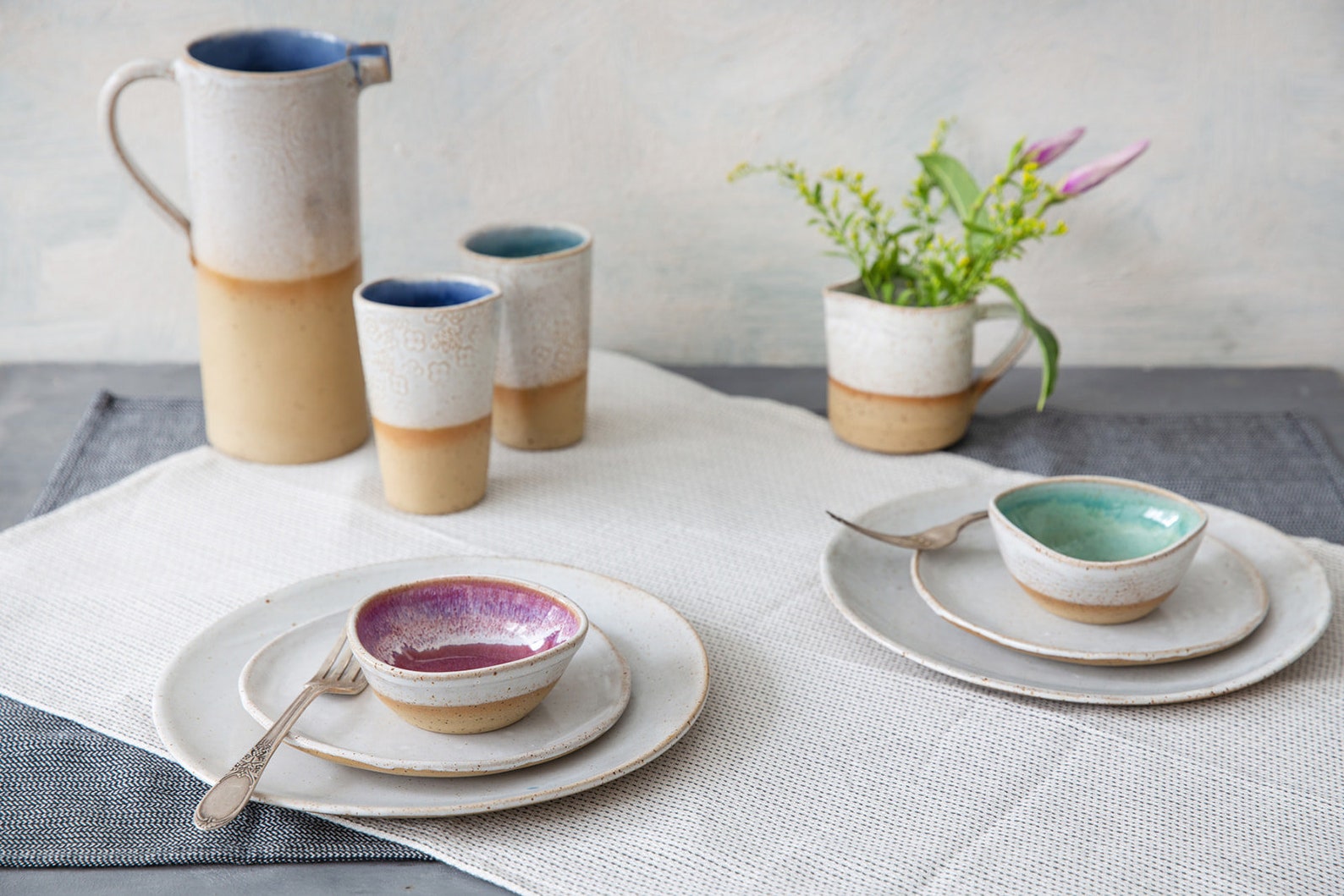 Set of Two Dinnerware Set of Main Course Plates Dinner | Etsy