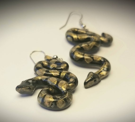 Ball Python Handmade Polymer Clay Earrings - Etsy