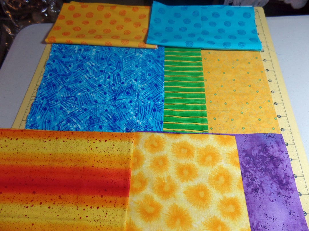 Collection of Eight (8) Bright Fat Quarters - Etsy