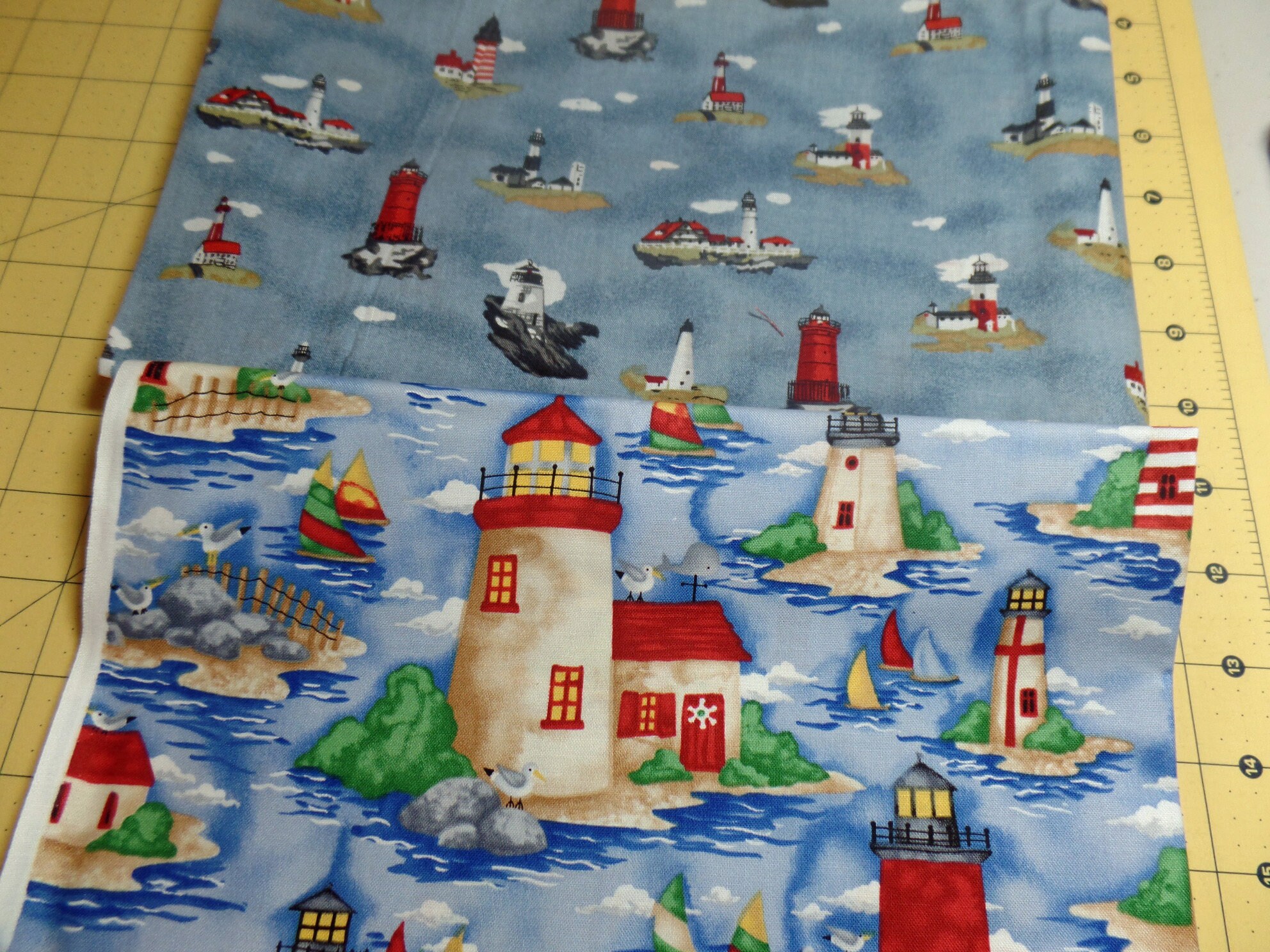 Two 2 Cuts of Lighthouse Fabrics - Etsy