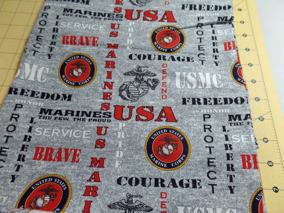 Marine Corps Military Theme Fabric, Copyright Patt #marines 1181 by ...