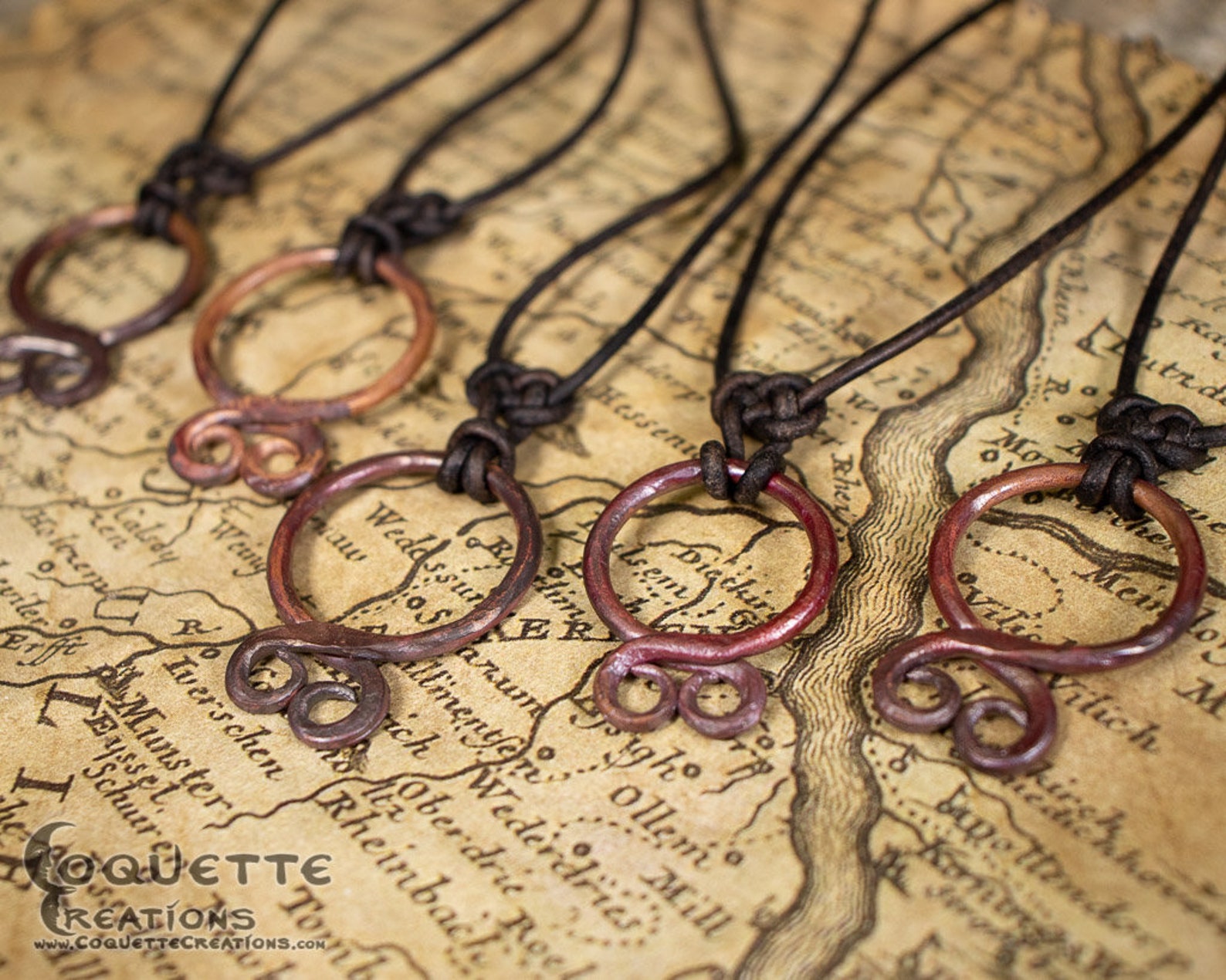 Forged Copper Troll Cross Necklace Pendant on Leather Cord - Etsy