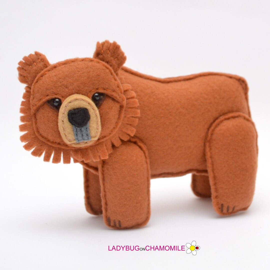 Brown BEAR Felt Toy, Ornament, Magnet - Etsy