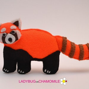 RED PANDA Felt Toy, Ornament, Magnet - Etsy