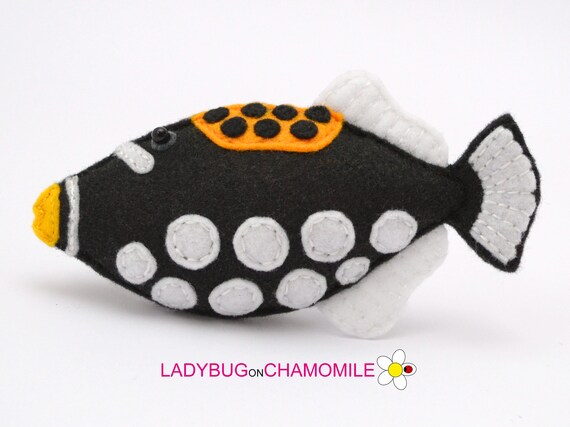CLOWN TRIGGERFISH bigspotted Triggerfish Felt Toy Ornament | Etsy