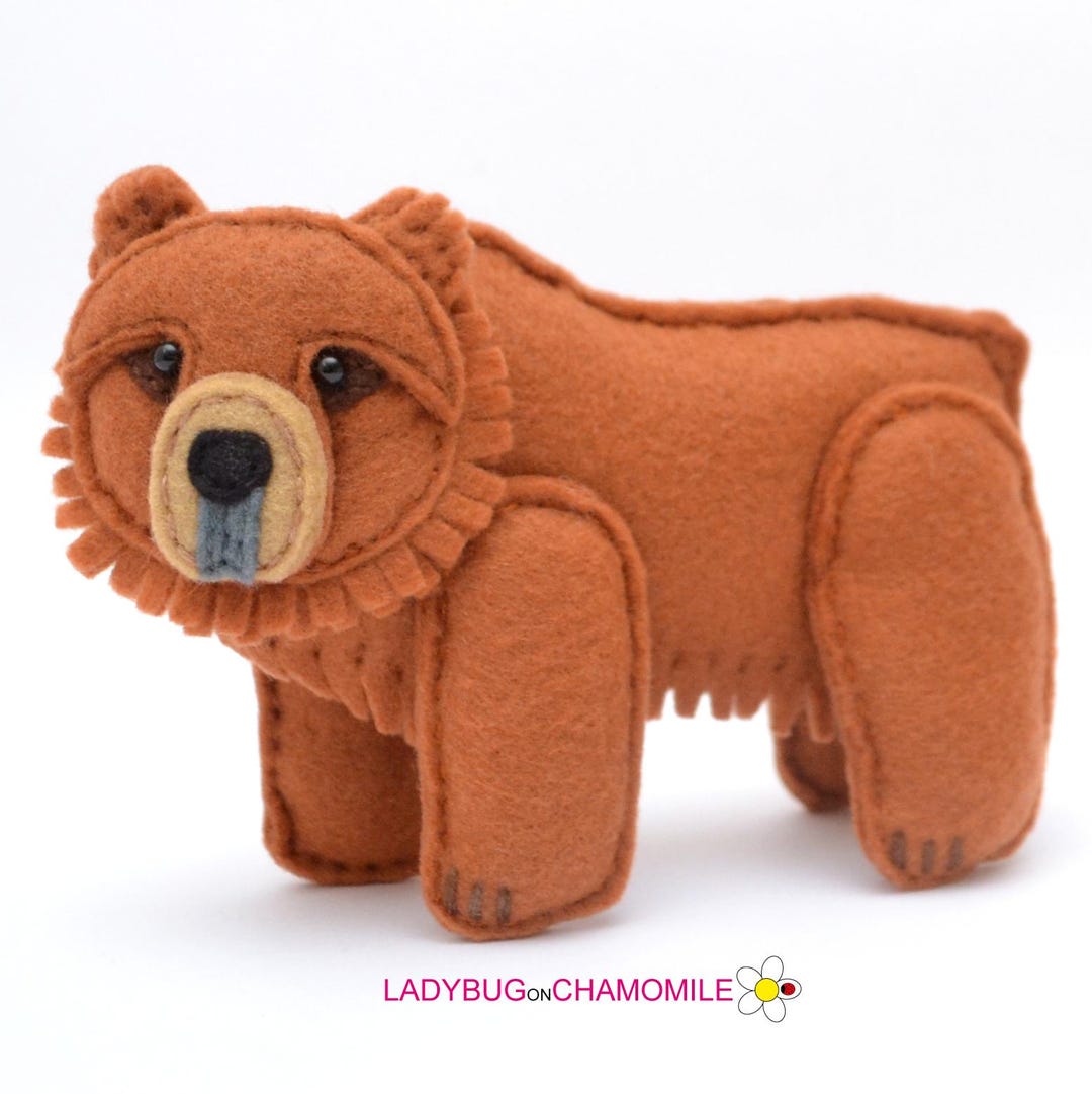 Brown BEAR Felt Toy, Ornament, Magnet - Etsy