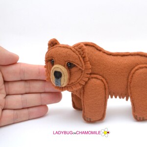 Brown BEAR Felt Toy, Ornament, Magnet - Etsy