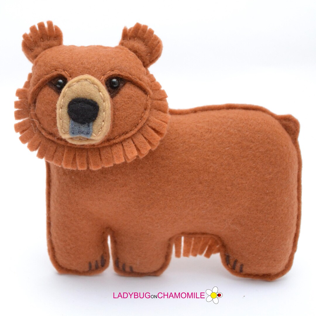 Brown BEAR Felt Toy, Ornament, Magnet - Etsy