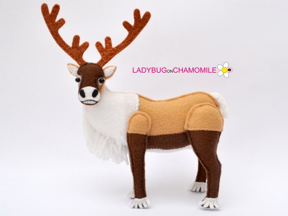 CARIBOU REINDEER Felt Toy Ornament Magnet Keychain Brooch | Etsy