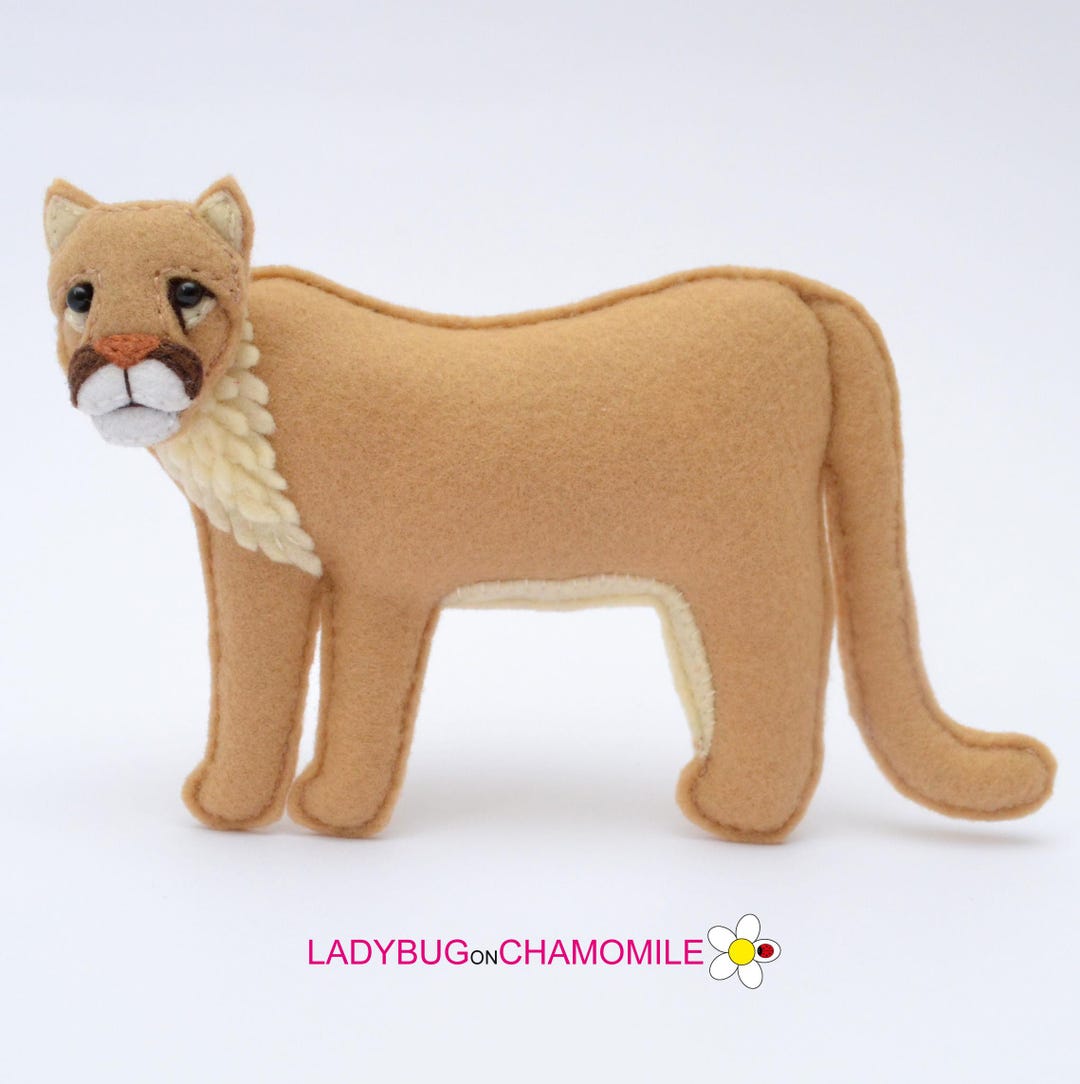 Puma Cougar Mountain Lion Felt Toy Ornament Magnet Etsy