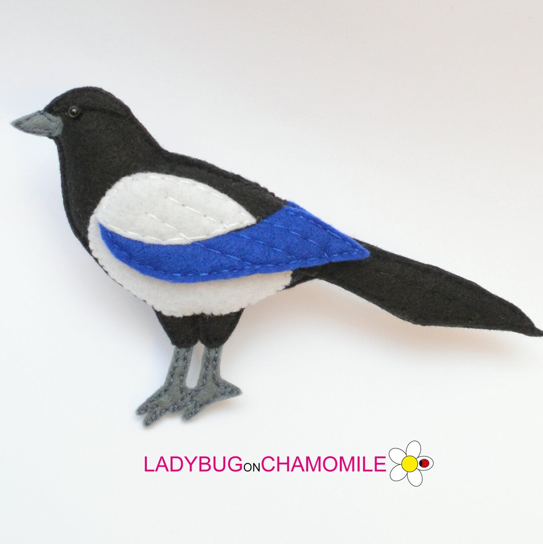 MAGPIE Bird Felt Toy, Ornament, Magnet - Etsy