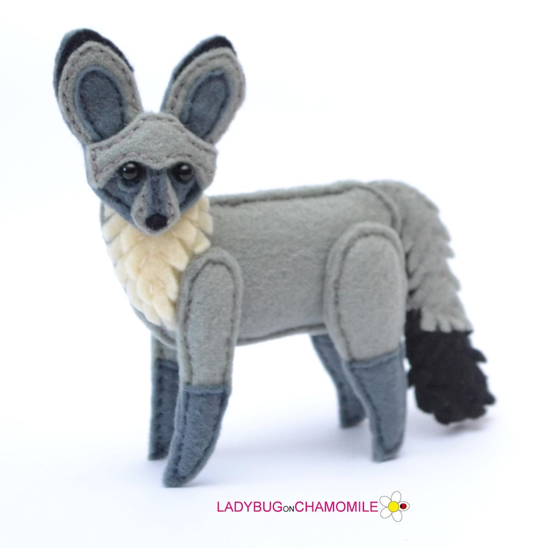 Bat-eared Fox Felt Toy, Ornament, Magnet - Etsy