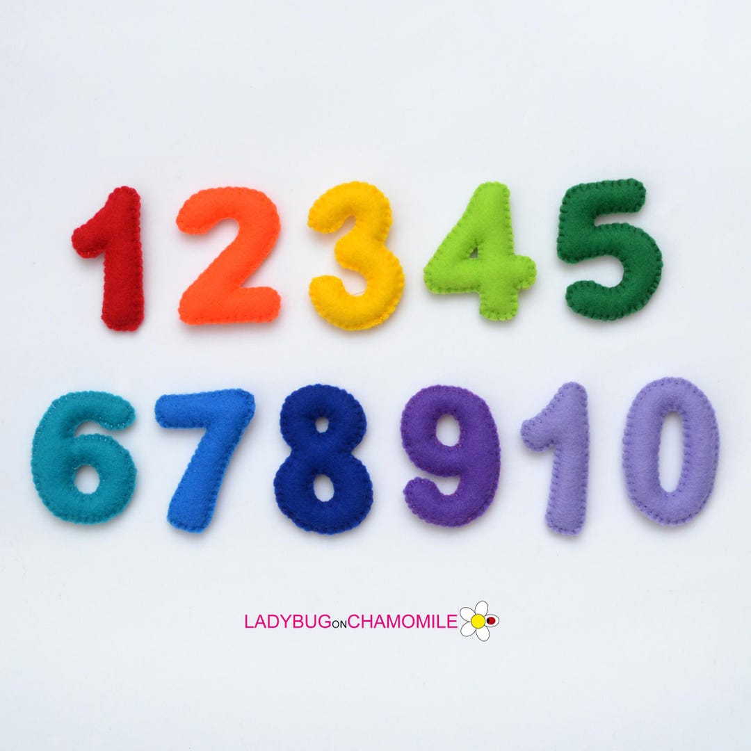 FELT MAGNET NUMBERS - From 1 to 10 , Magnet Numbers , Colorful Numbers ...