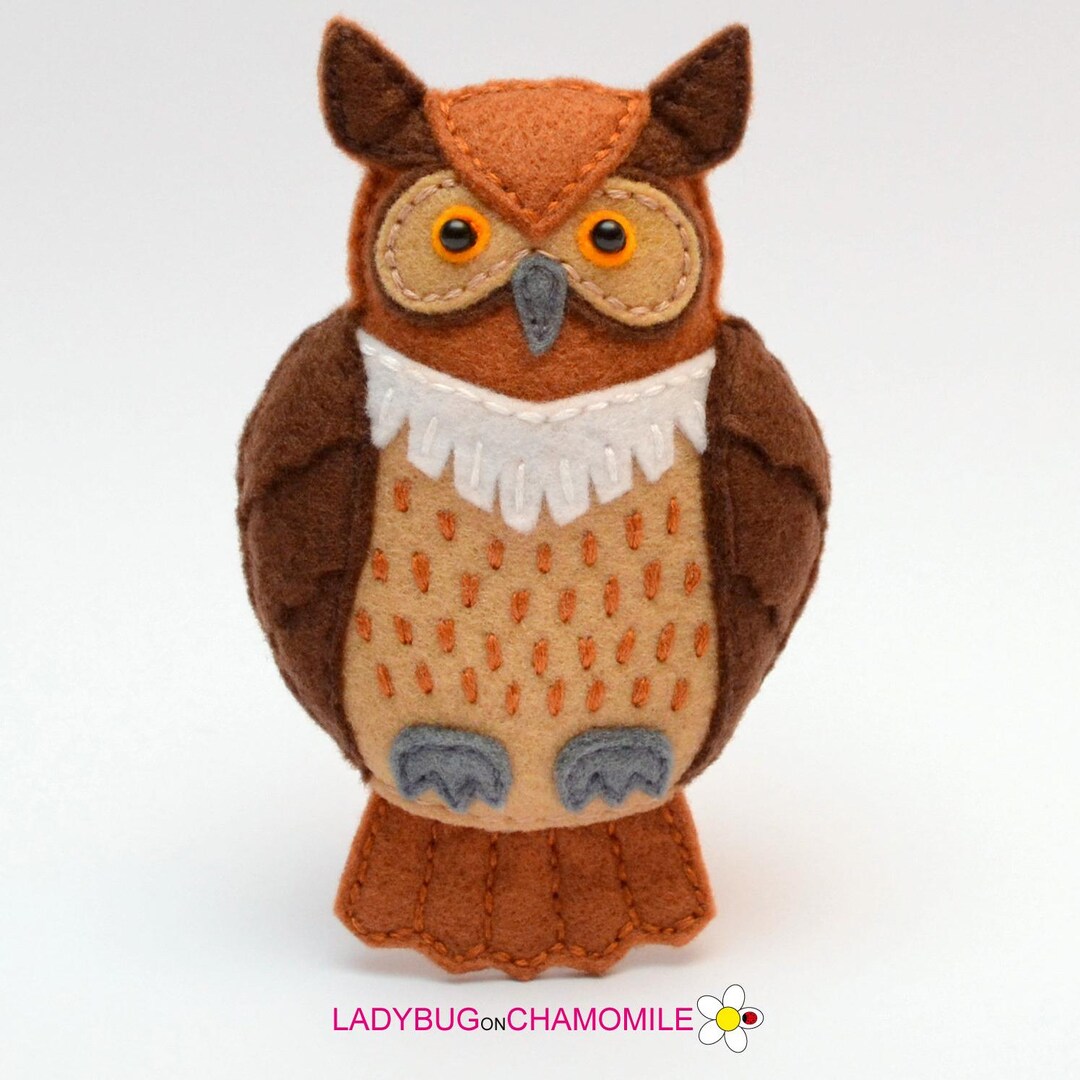 Horned OWL Felt Toy, Ornament, Magnet, Keychain, Brooch - Etsy