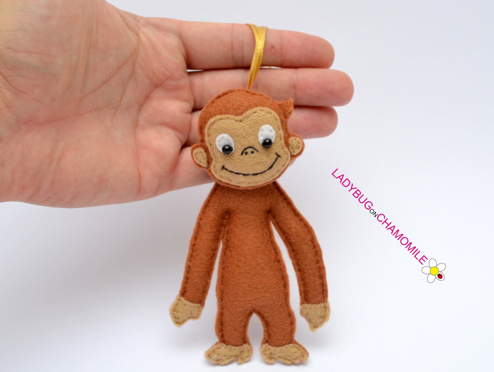 Felt CURIOUS GEORGE and the Man With the YELLOW Hat Ornaments, Toys ...