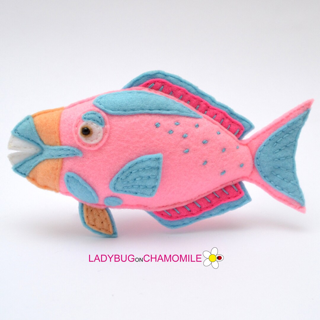 PARROTFISH Fish Felt Toy, Ornament, Magnet, Keychain, Brooch - Etsy