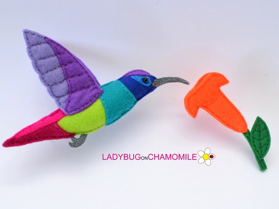 HUMMINGBIRD COLIBRI Felt Toy Ornament Magnet Keychain - Etsy