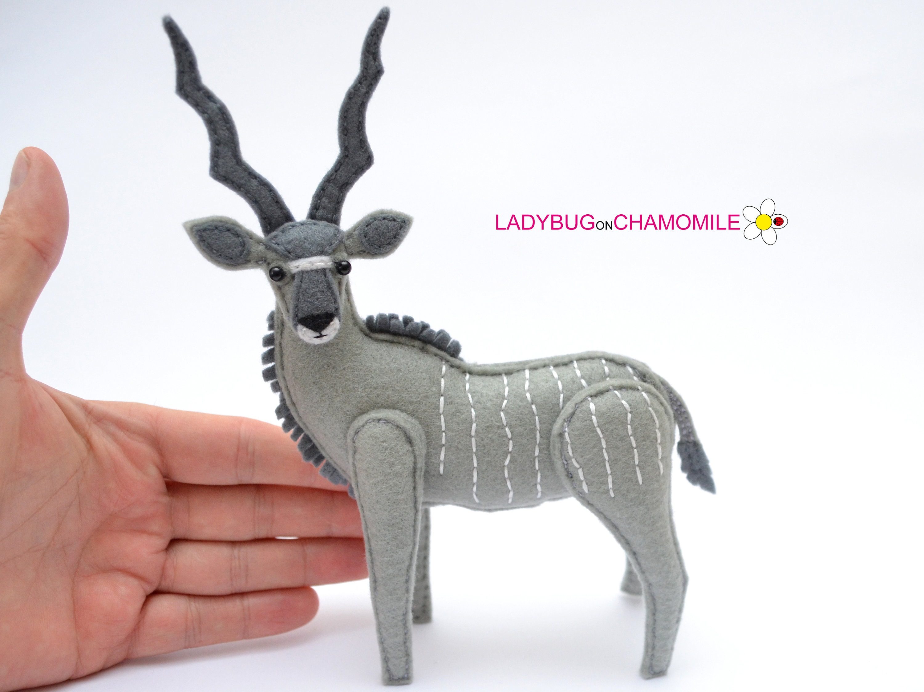 GREATER KUDU woodland Antelope Felt Toy Ornament Magnet - Etsy