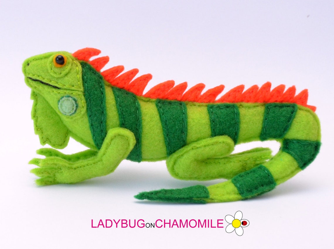 IGUANA fieltro Juguete, Adorno - Etsy México