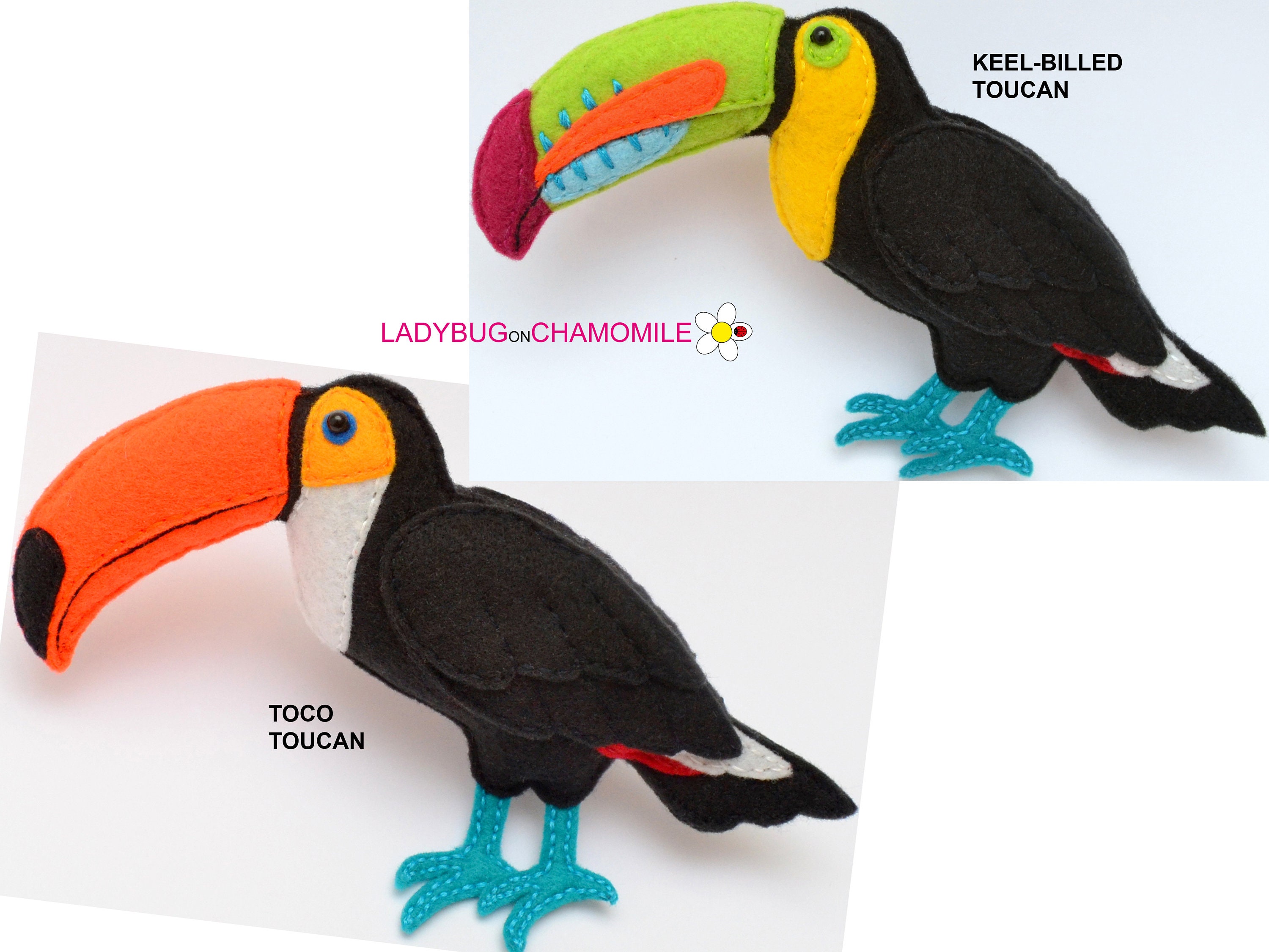 Felt Toco TOUCAN Keel-Billed Toucan Magnet Ornament Toy. | Etsy