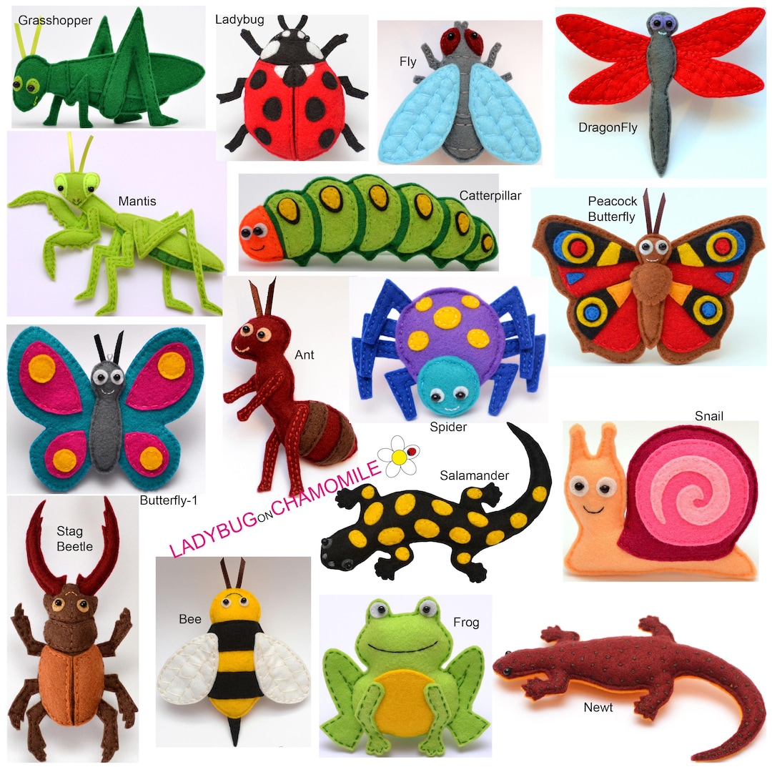 INSECTS and BEETLES Felt Toys, Ornaments,magnets - Etsy