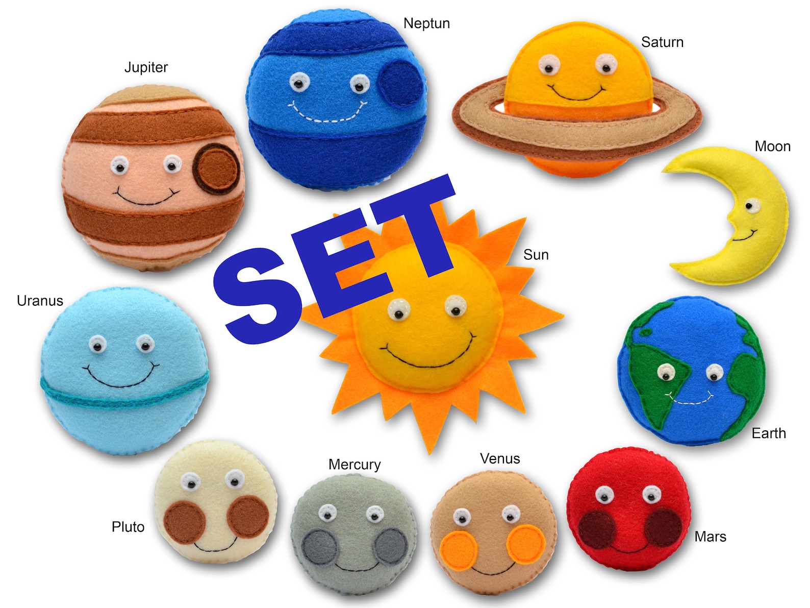 SOLAR SYSTEM Planets Felt Toys or Ornaments - Etsy