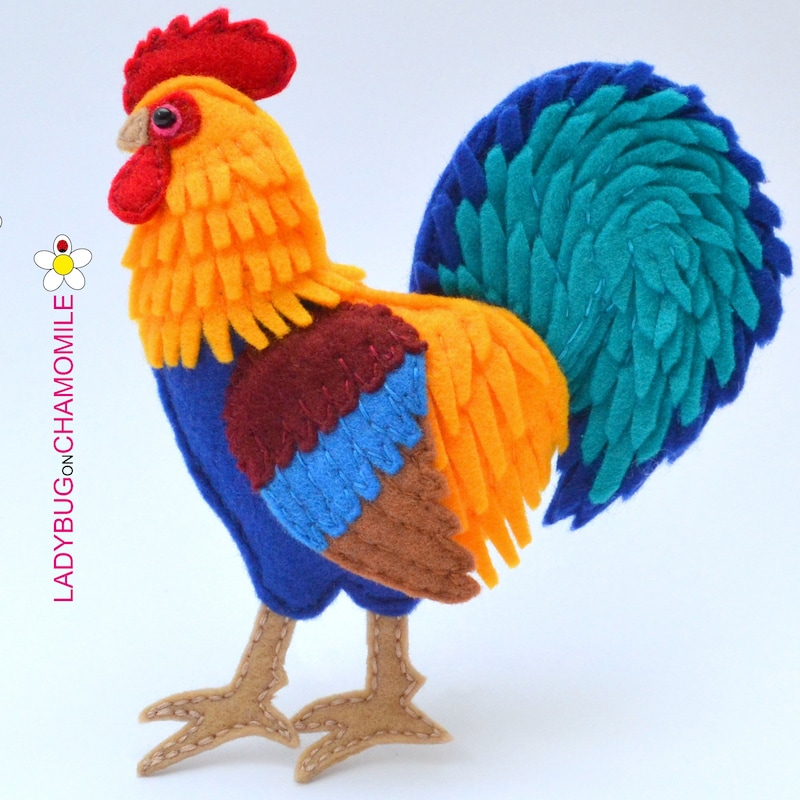 Felt Rooster - Etsy