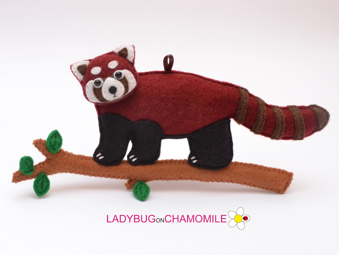 RED PANDA Felt Toy Ornament Magnet Keychain Brooch - Etsy
