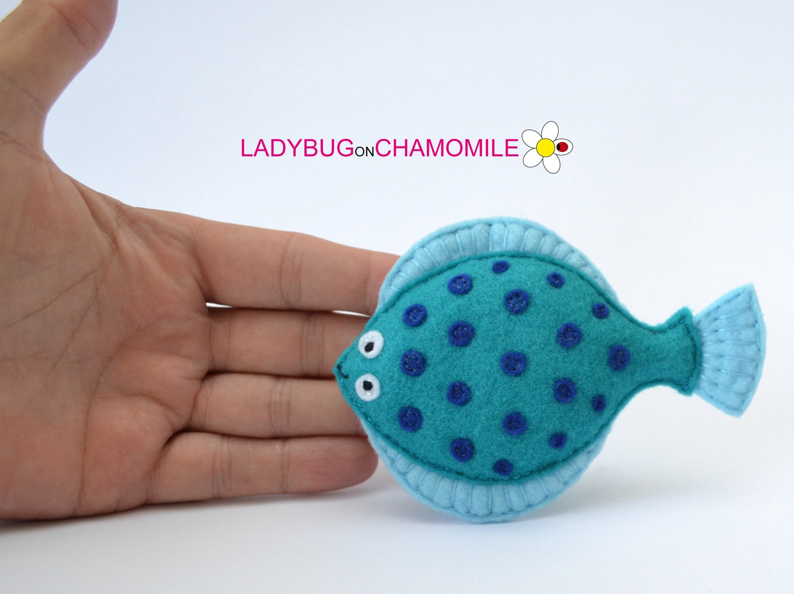 PLAICE flounder Flatfish Felt Toy Ornament Magnet | Etsy