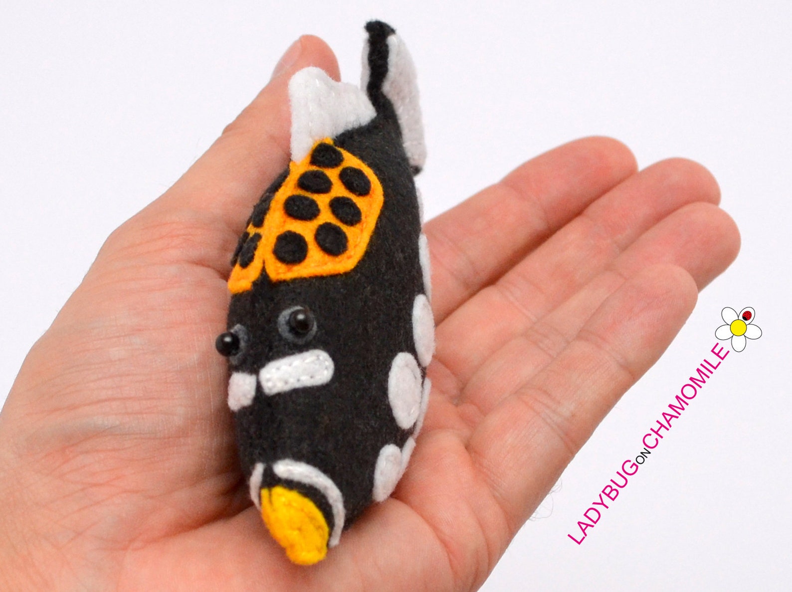 CLOWN TRIGGERFISH (bigspotted Triggerfish) Felt Toy, Ornament, Magnet ...