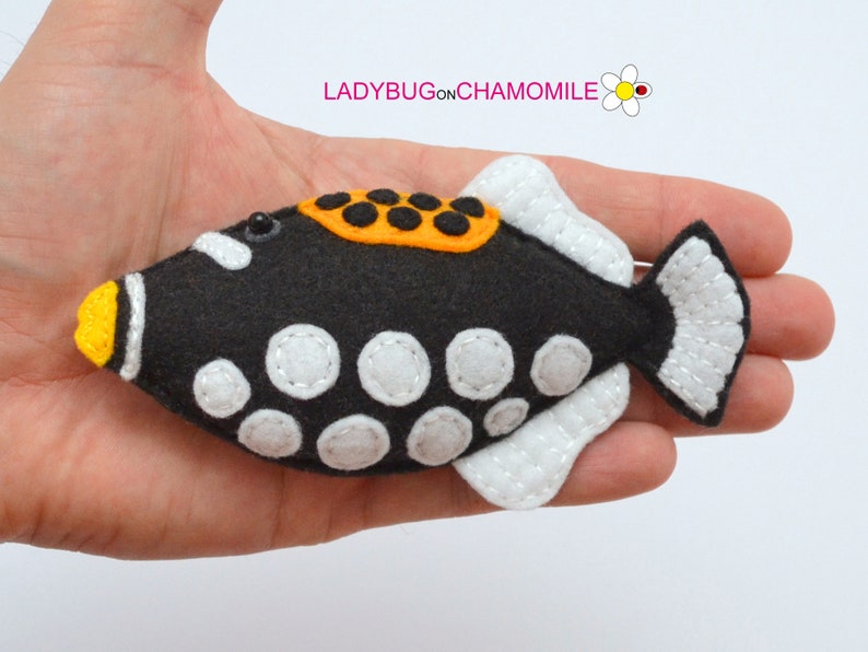CLOWN TRIGGERFISH (bigspotted Triggerfish) Felt Toy, Ornament, Magnet ...