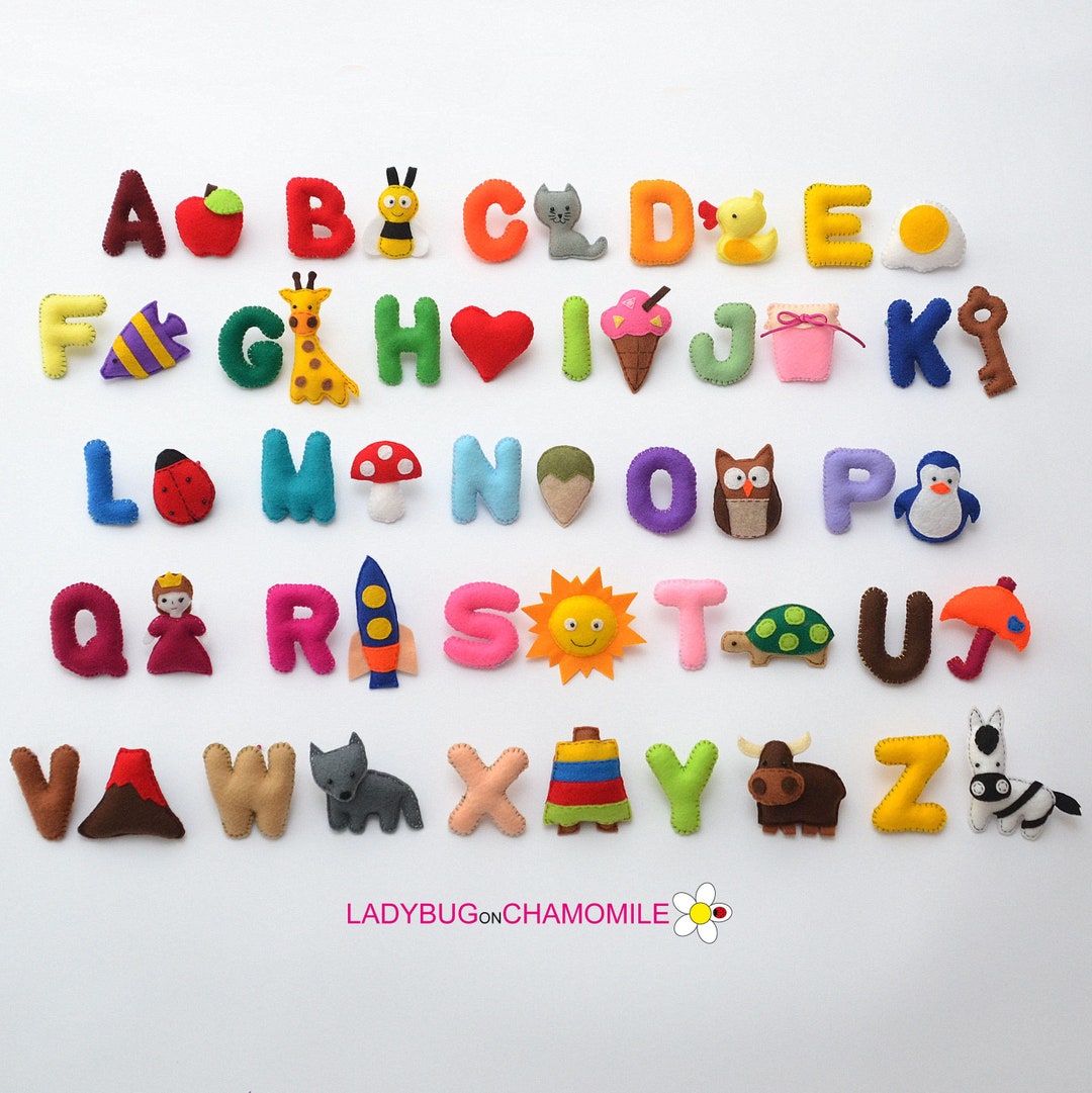 Felt Magnet ALPHABET With CORRESPONDING SHAPES. - Etsy