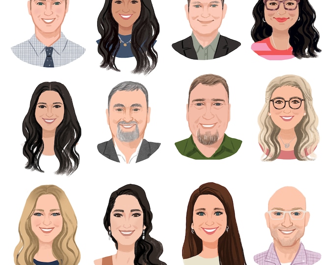 Custom Illustration Personal Portrait Avatar for User Profiles, Social ...