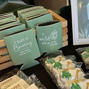 Monstera Leaf Can Coolers: Wild One Baby Shower Favors - Etsy
